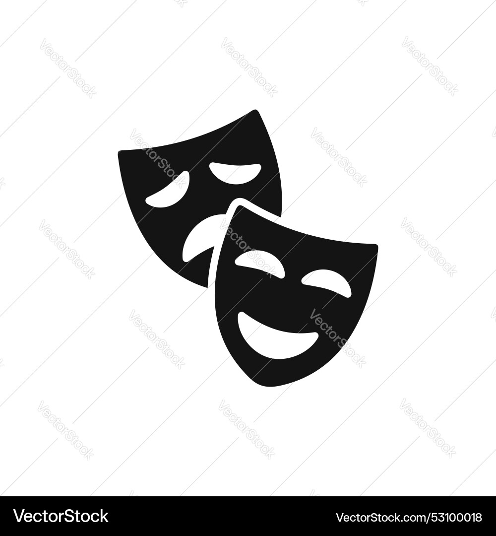 Theater masks icon isolated on white background Vector Image