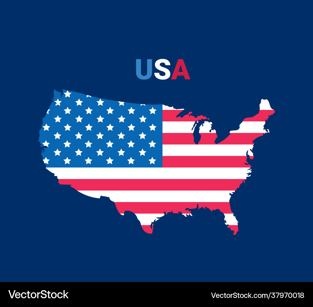 Usa map Royalty Free Vector Image - VectorStock