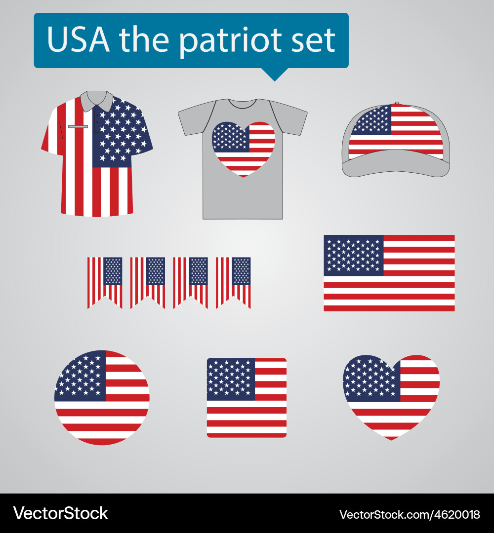 Usa patriot set Royalty Free Vector Image - VectorStock