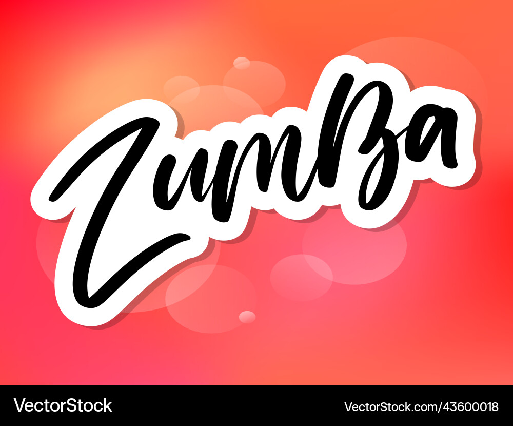 Zumba dance studio text calligraphy word banner Vector Image