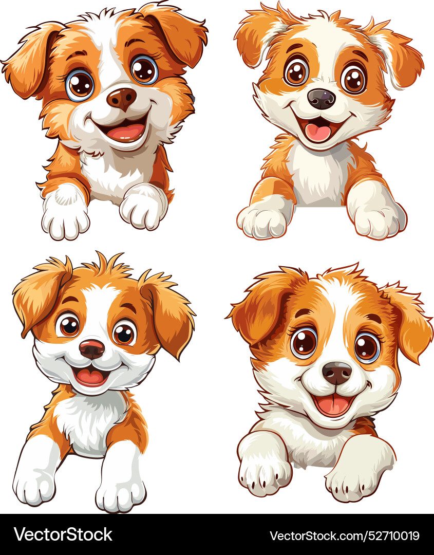 Adorable Puppy Set - Cute Dogs Royalty Free Vector Image