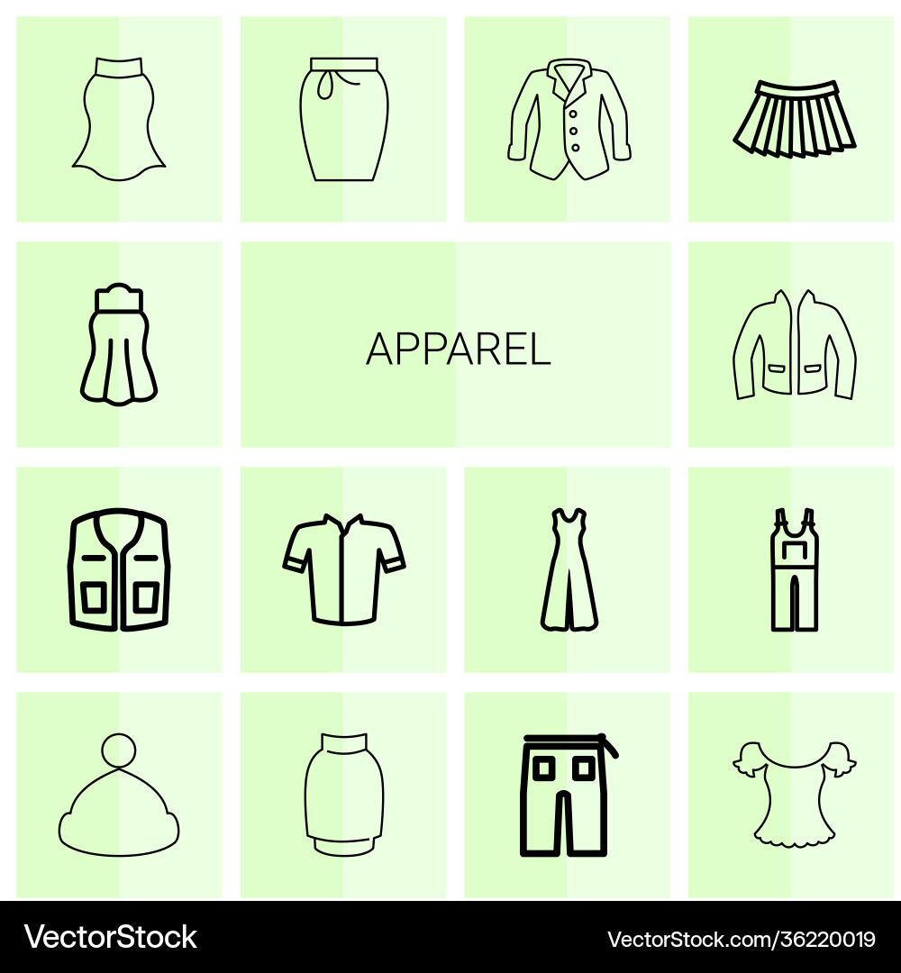 Apparel icons Royalty Free Vector Image - VectorStock