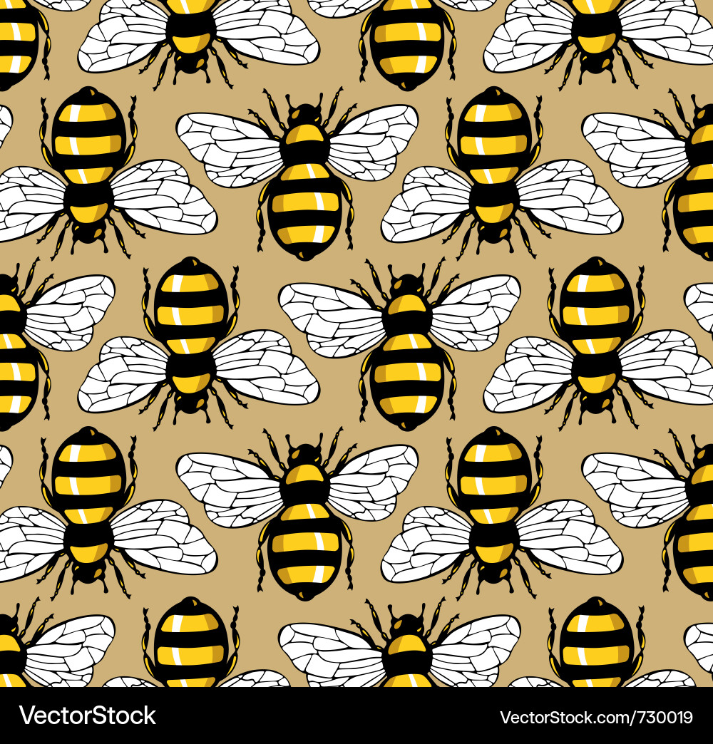 Bee honey pattern Royalty Free Vector Image - VectorStock