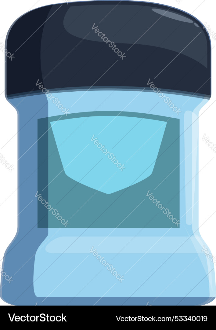 Blue deodorant stick with black cap standing up Vector Image