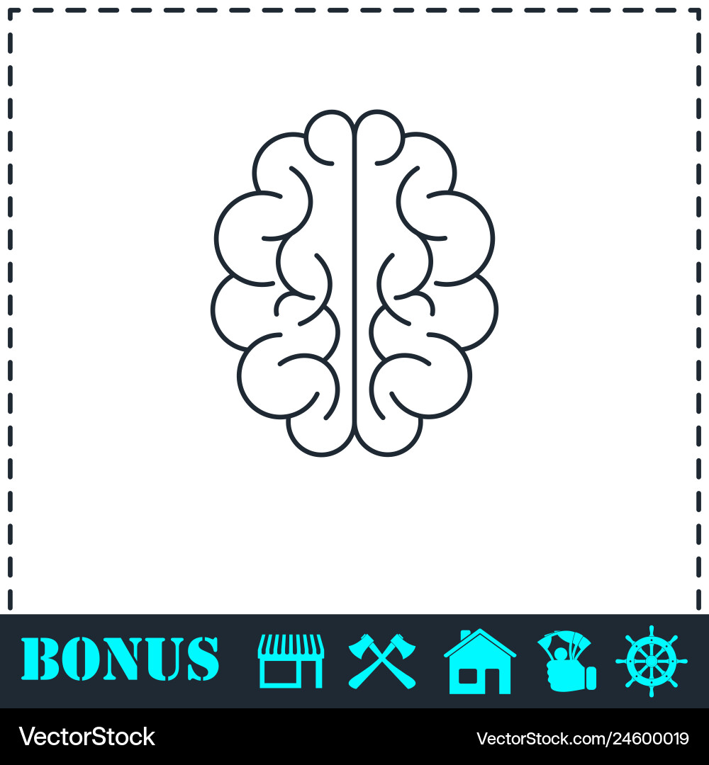 Brain icon flat Royalty Free Vector Image - VectorStock
