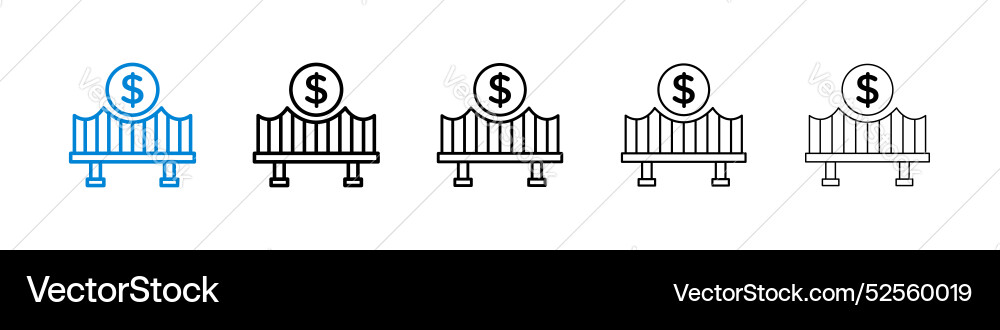 Bridging loan icon set on white background Vector Image