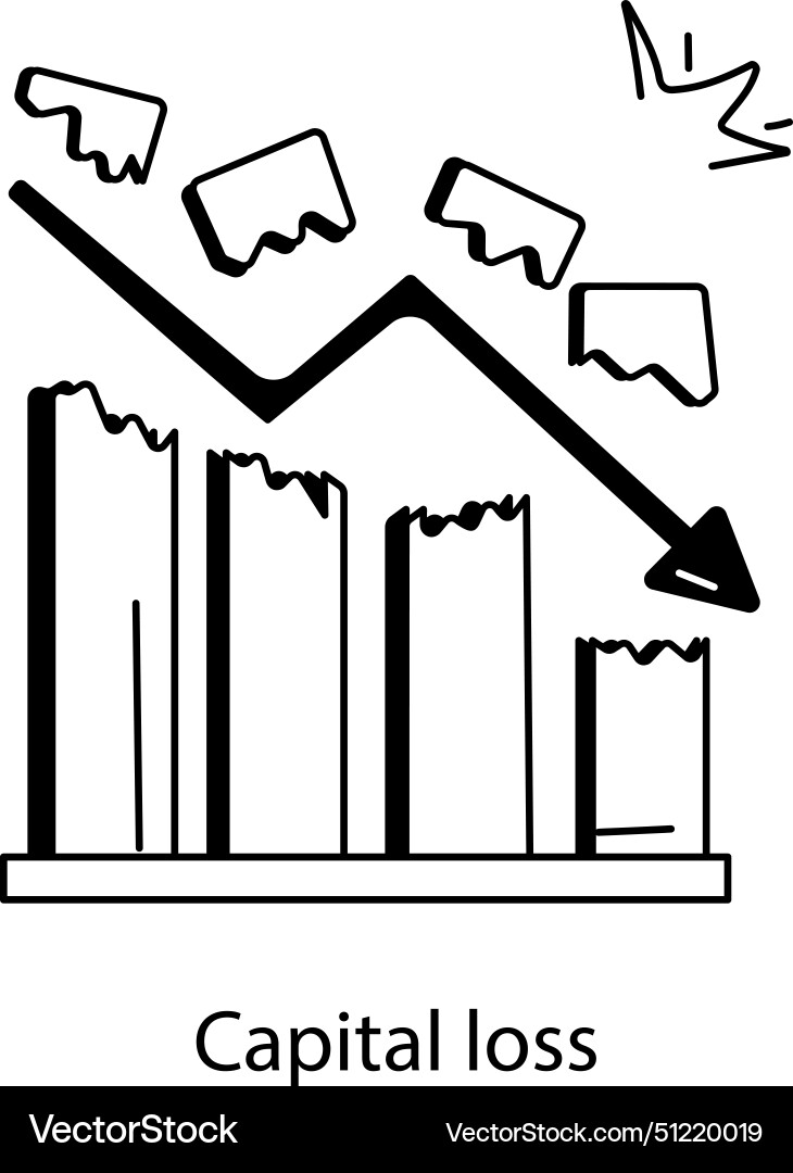 Business loss Royalty Free Vector Image - VectorStock