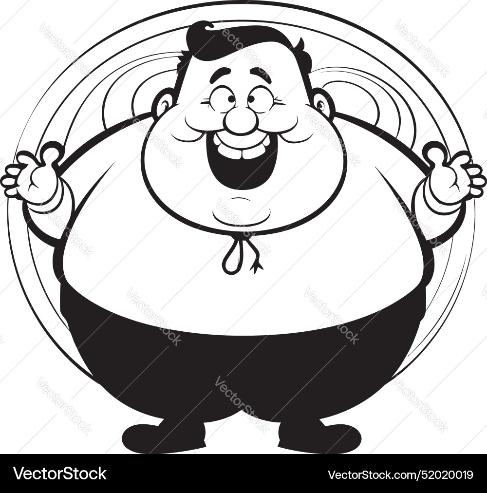 Hefty silhouette black graphic icon round render Vector Image