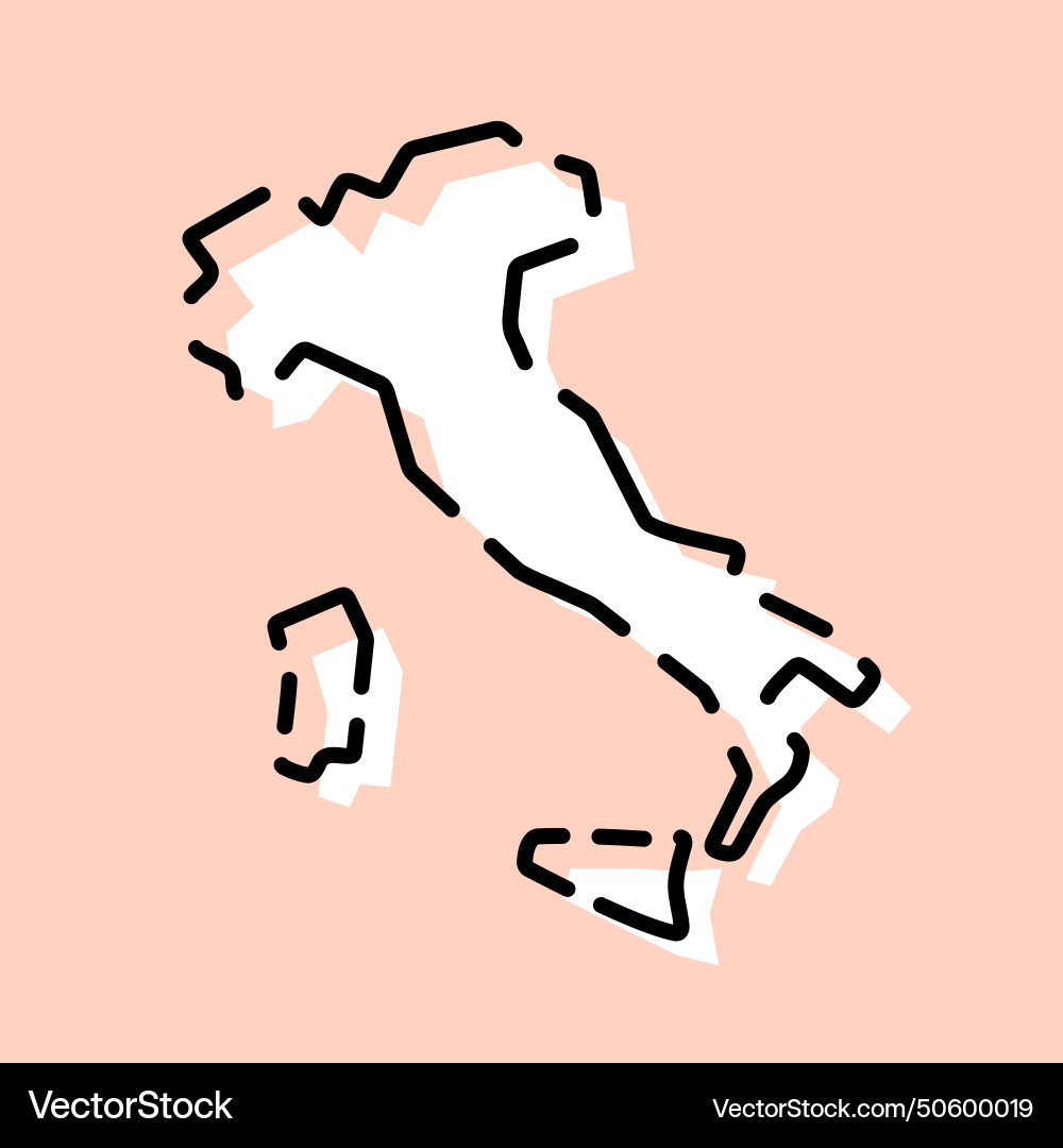 Italy simplified map Royalty Free Vector Image