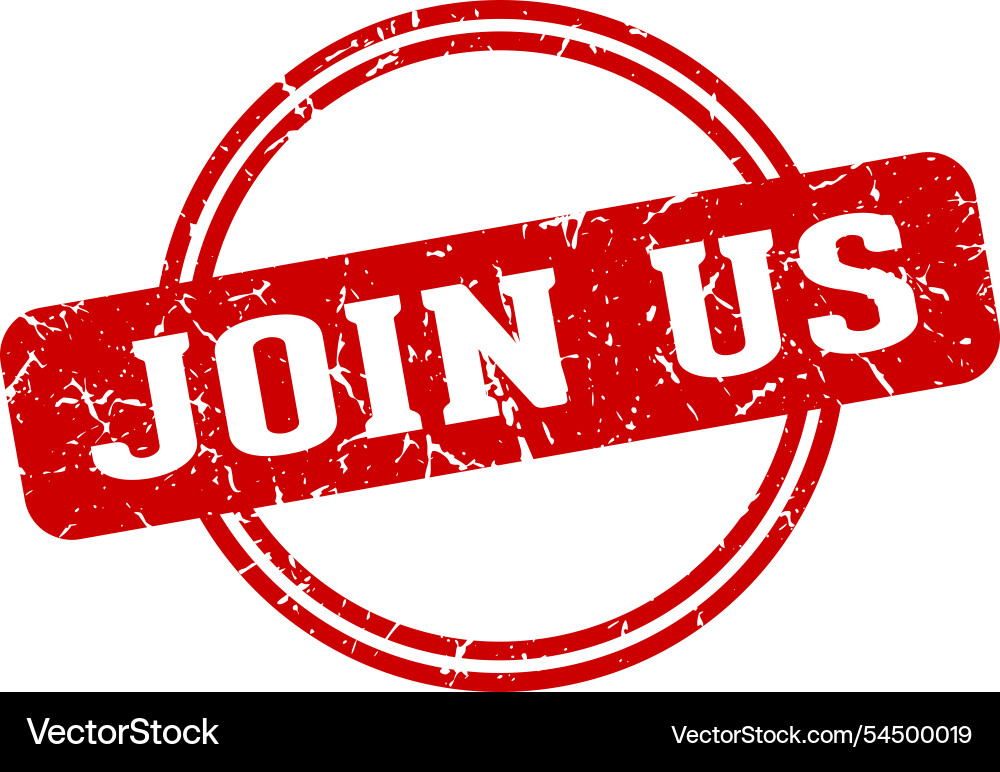 Join us stamp Royalty Free Vector Image - VectorStock