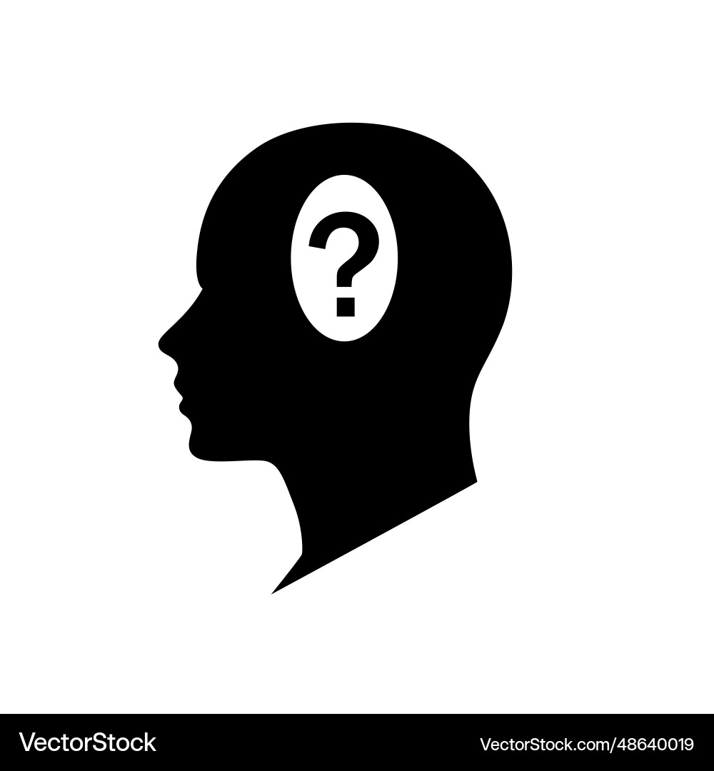 Man with question mark Royalty Free Vector Image
