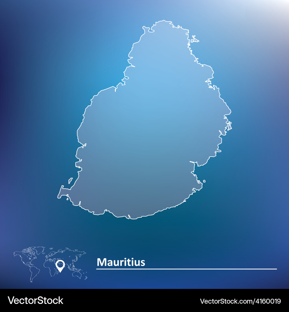 Map of mauritius Royalty Free Vector Image - VectorStock