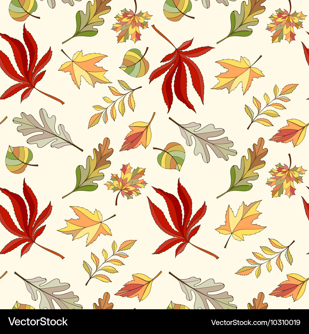Seamless leaves pattern Royalty Free Vector Image