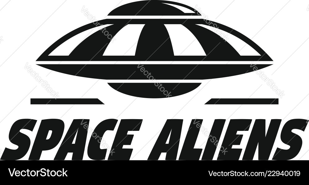 Space aliens logo simple style Royalty Free Vector Image