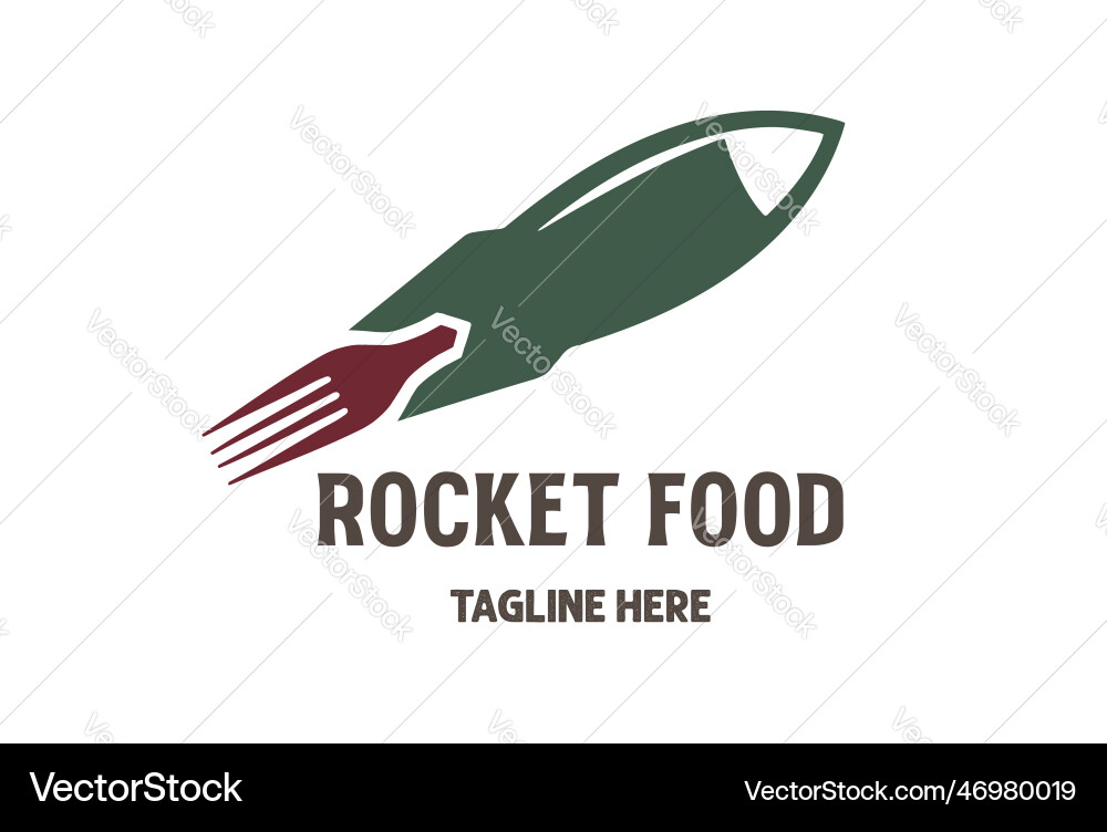 Space rocket with fork for food catering cook Vector Image