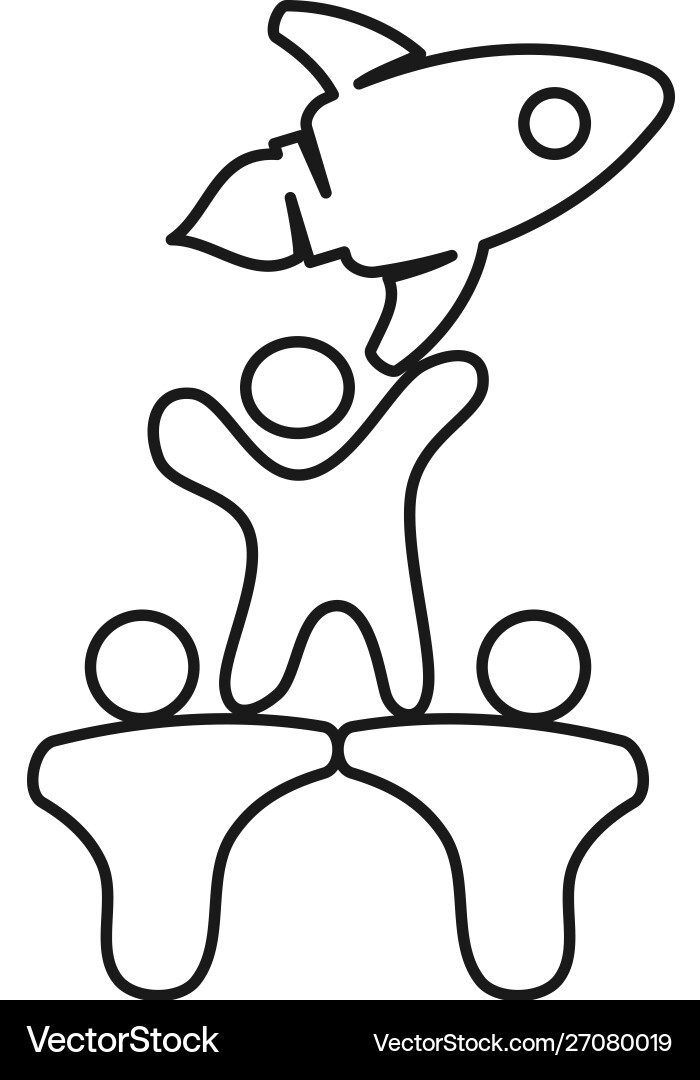 Speed rocket people commitment teamwork together Vector Image