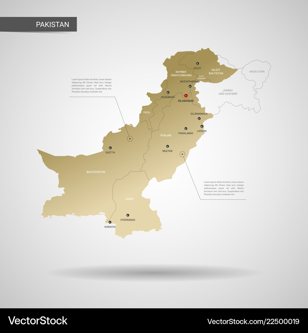 Stylized pakistan map Royalty Free Vector Image