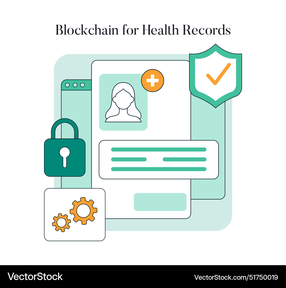 Tech enabled health flat Royalty Free Vector Image