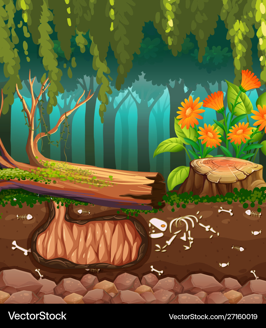 Underground Bones - Nature Scene Royalty Free Vector Image