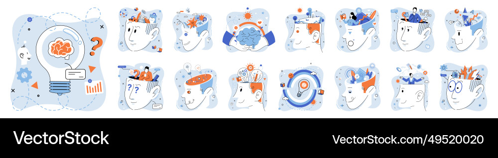 Abstract thinking concentration and focus Vector Image