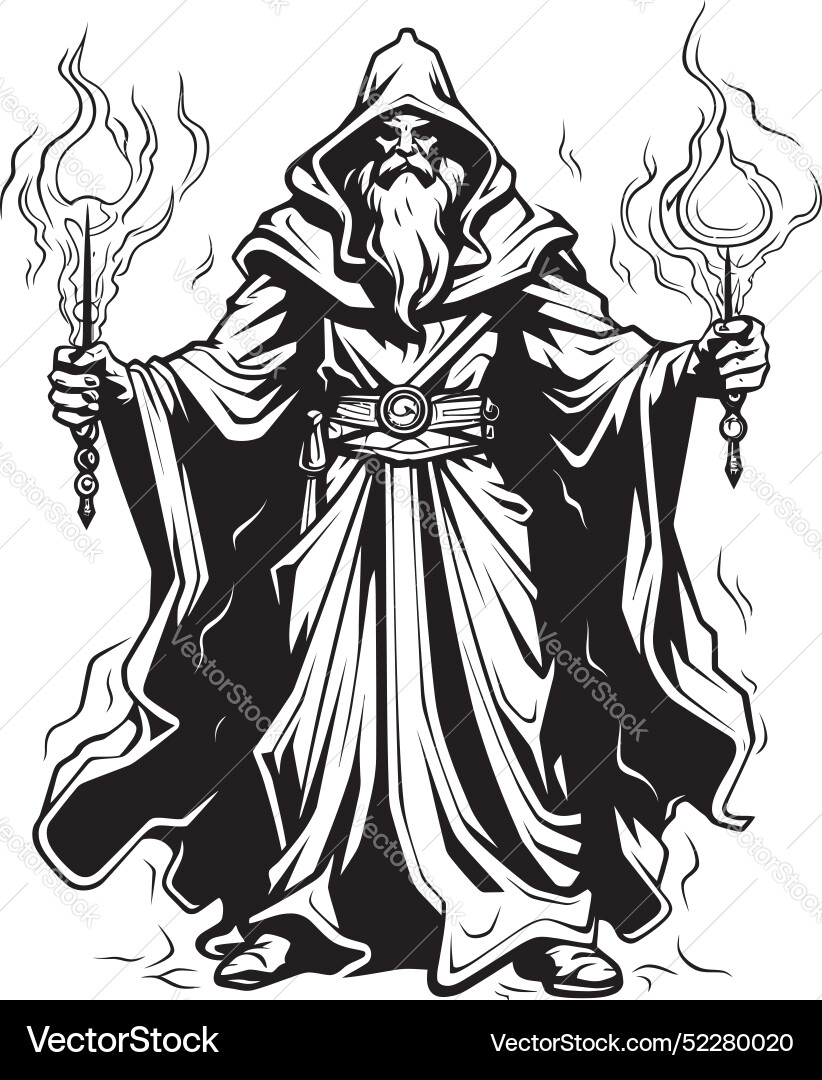 Avaricious sorcery iconic mercenary logo Vector Image