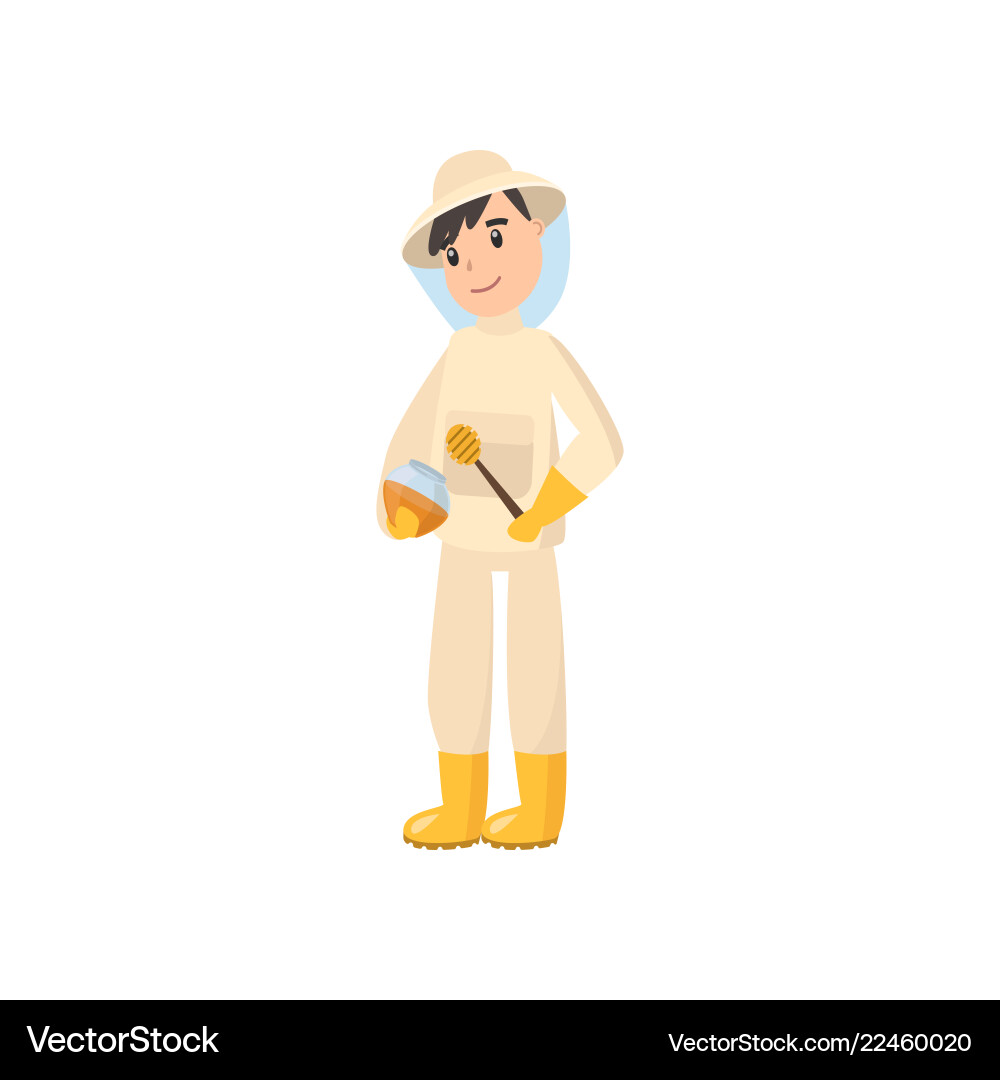 Beekeeper collects honey from bees Royalty Free Vector Image