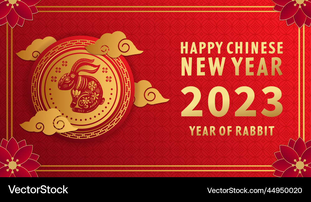 Chinese new year background with rabbit shio Vector Image