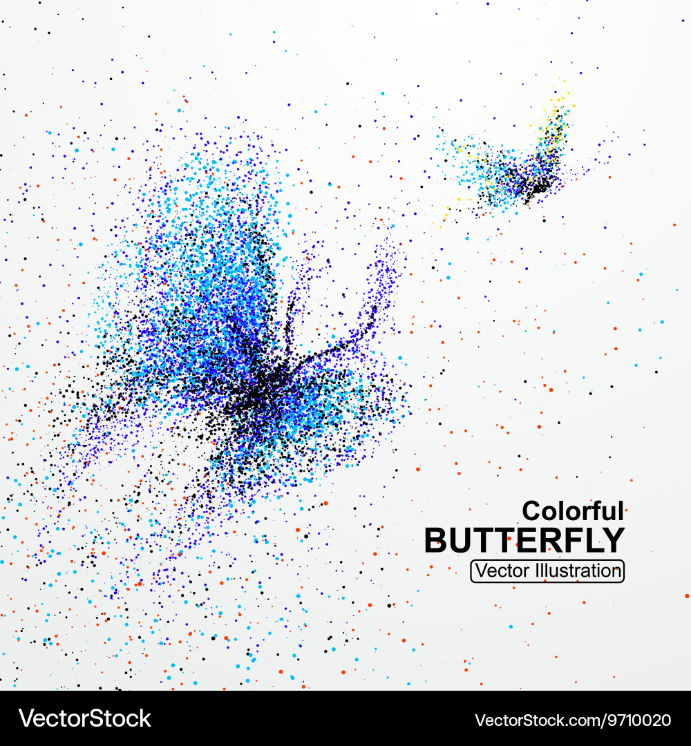 Colorful Butterfly Particle Swarm Royalty Free Vector Image