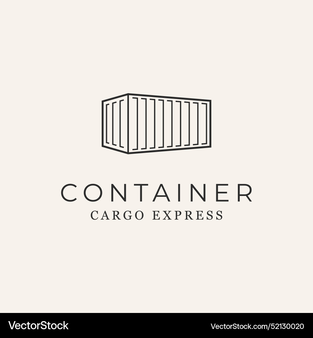 Container line art design logo Royalty Free Vector Image