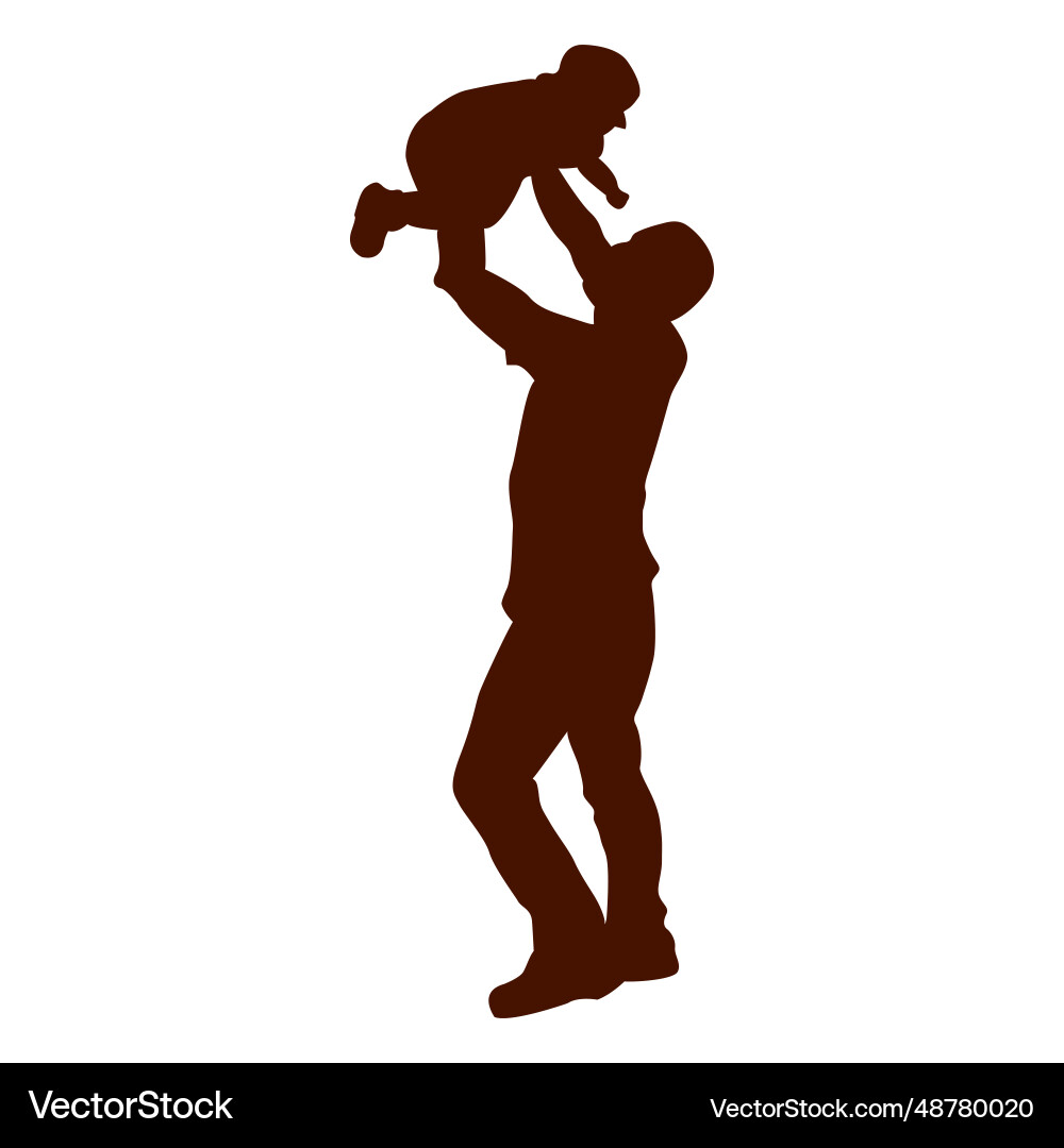 Dad child silhouette family Royalty Free Vector Image