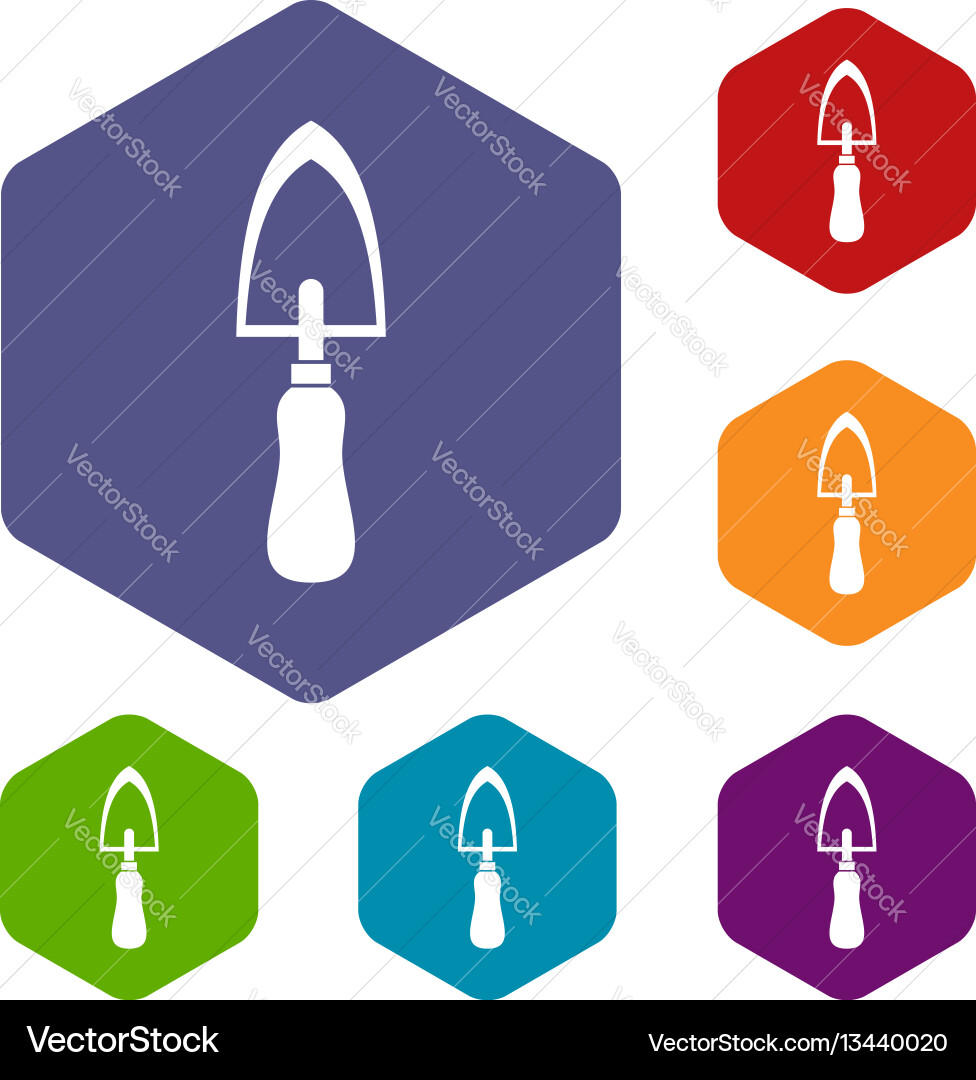 Garden trowel icons set Royalty Free Vector Image