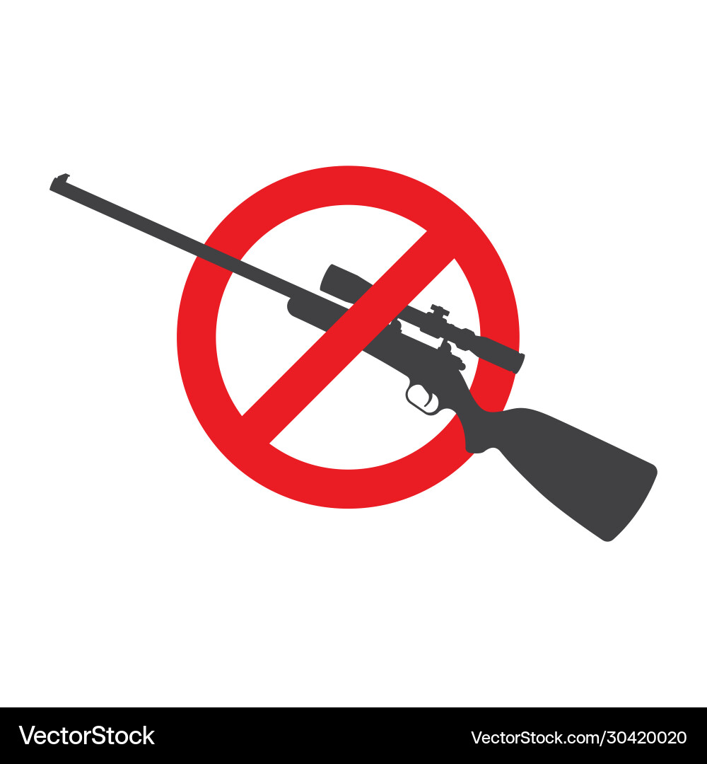 Guns forbidden sign isolated Royalty Free Vector Image
