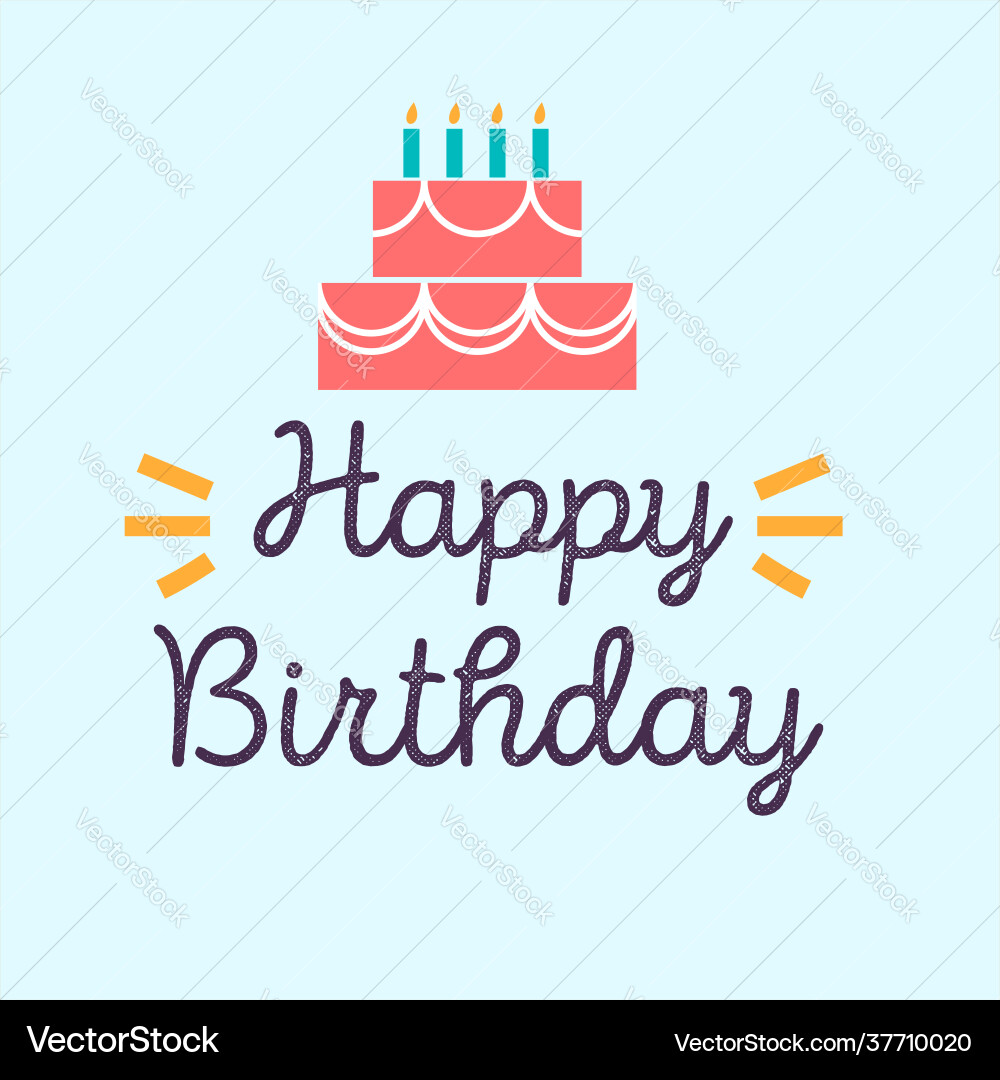 Happy birthday sticker label Royalty Free Vector Image