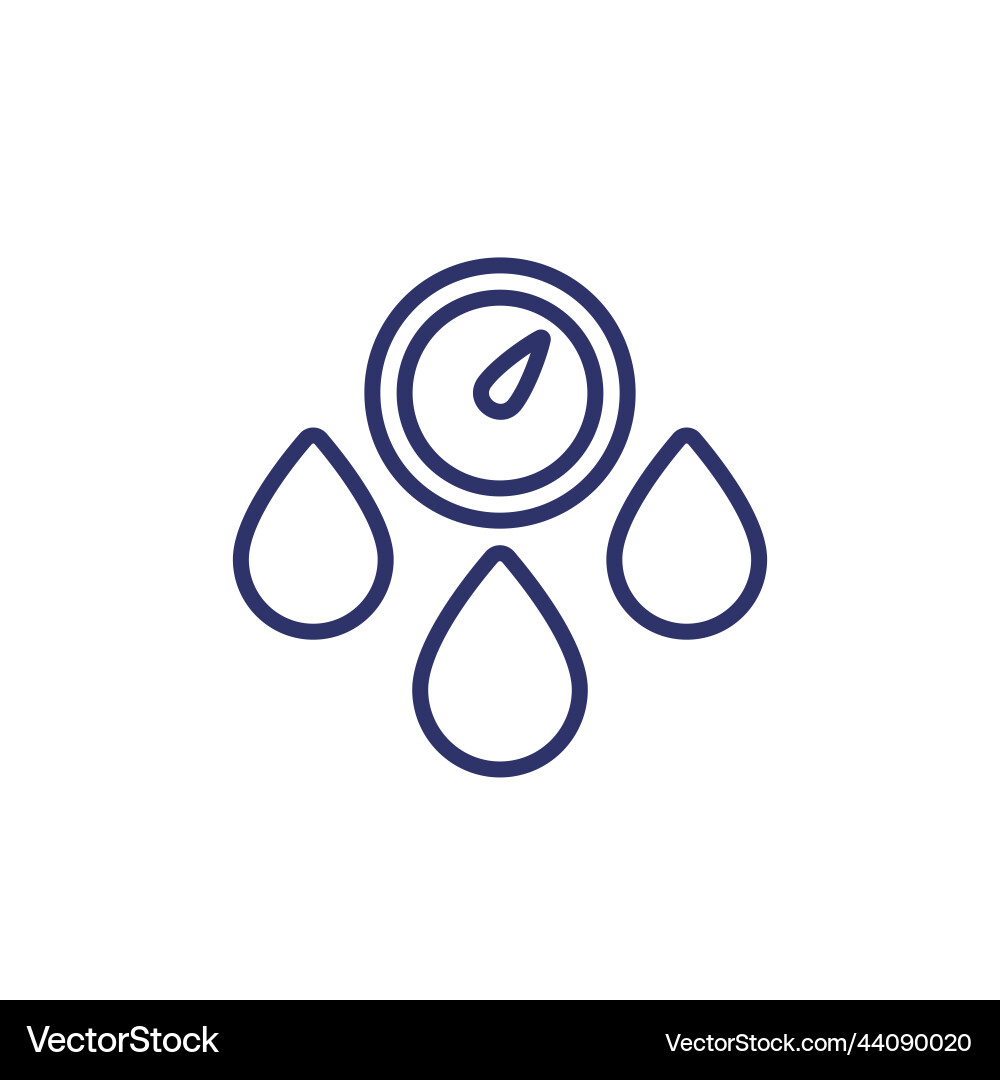 Hygrometer icon humidity control line Royalty Free Vector