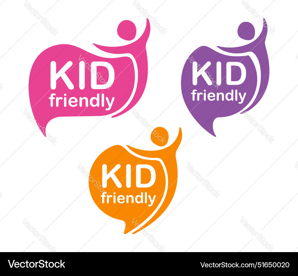 Kid-friendly label for products safe children Vector Image