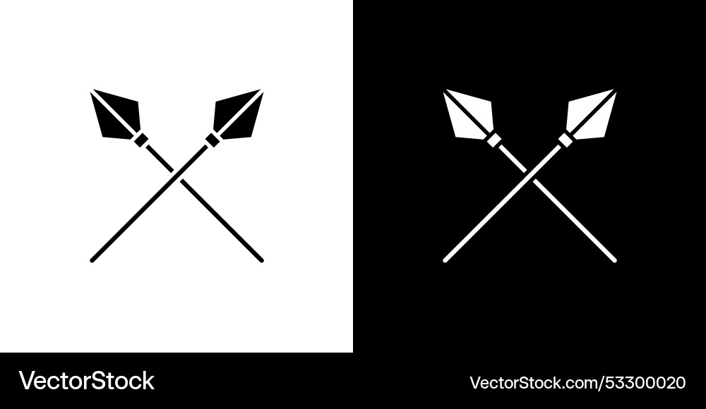 Lance icon outline sign symbol set Royalty Free Vector Image