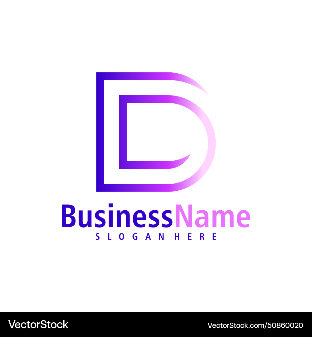 Letter d logo design creative initial Royalty Free Vector