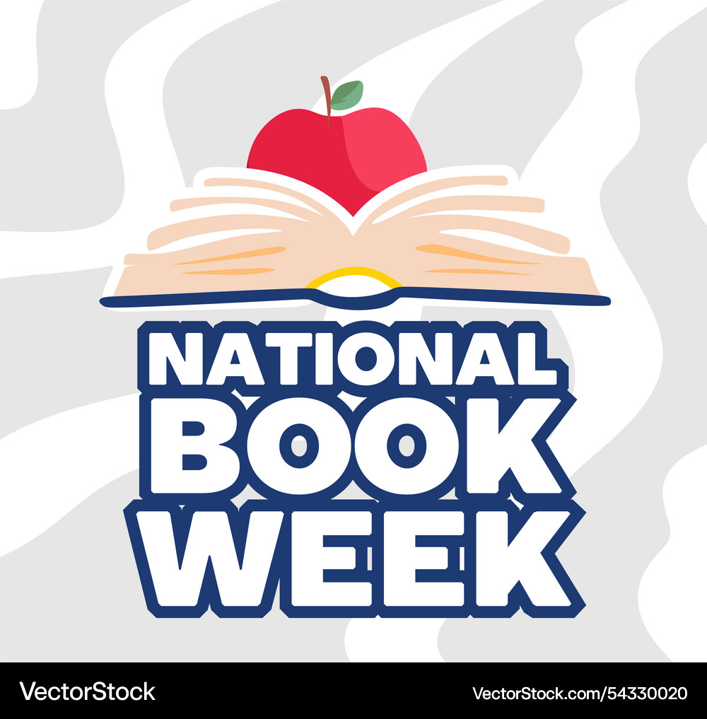 National book week with an open Royalty Free Vector Image