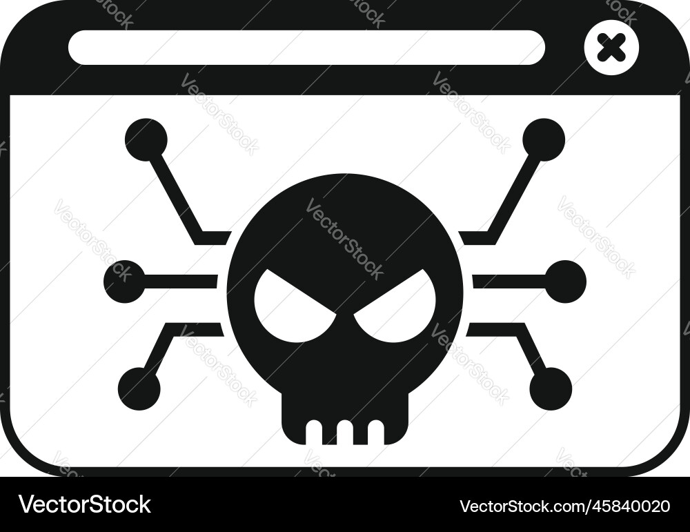 Online virus icon simple error malware Royalty Free Vector