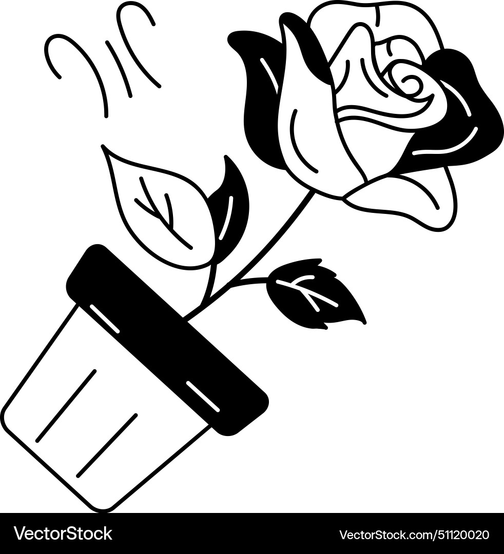 Rose pot Royalty Free Vector Image - VectorStock
