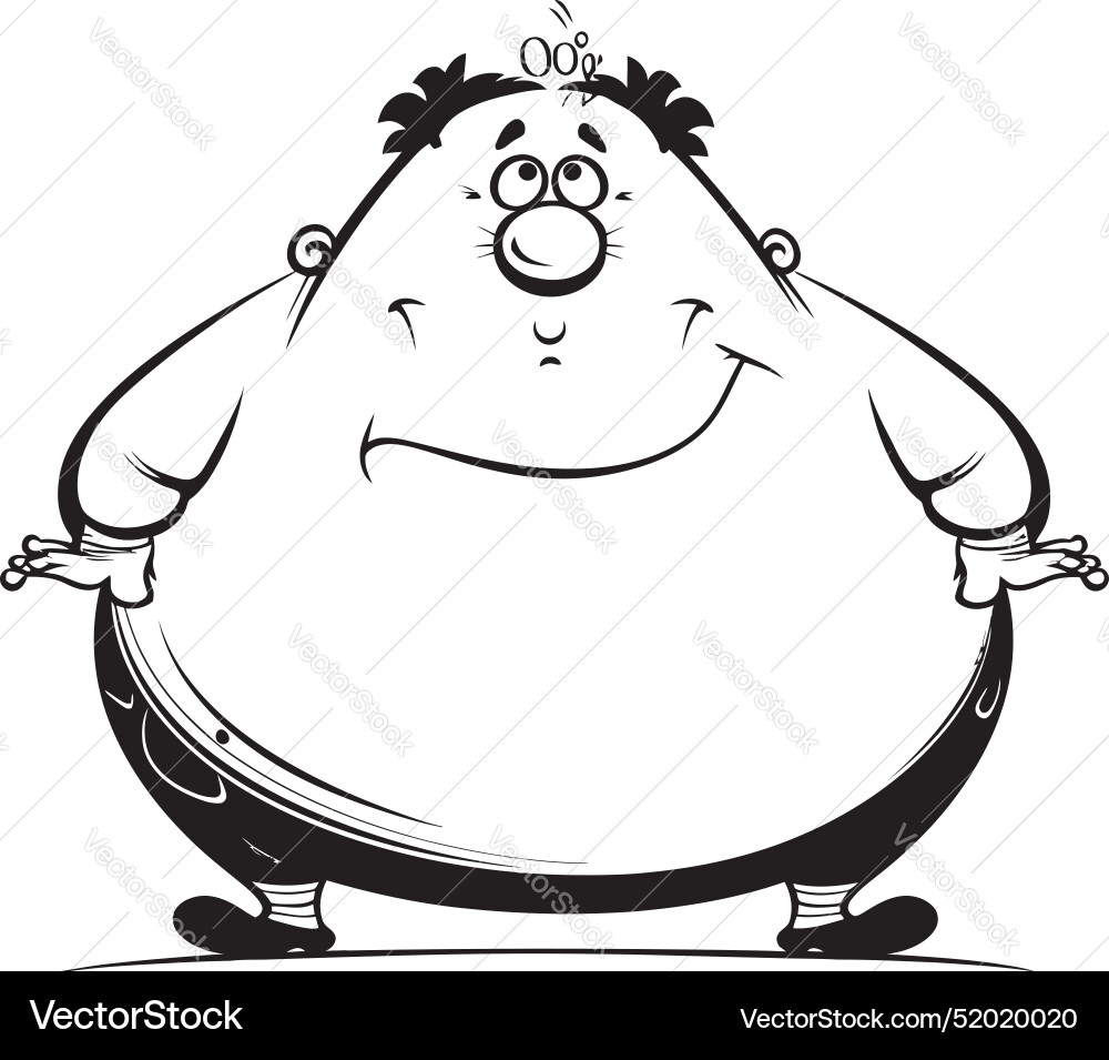 Round render fat man logo design stout symbol Vector Image