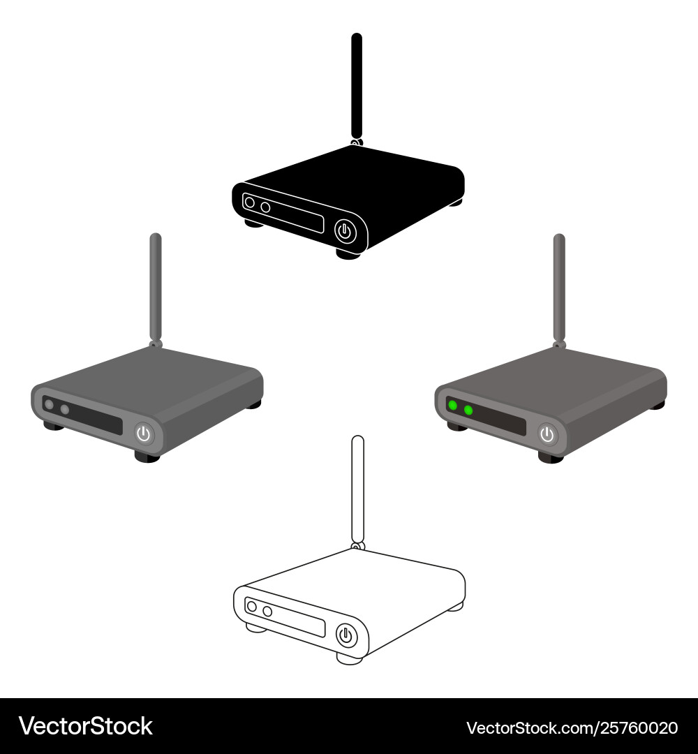 Router icon in cartoonblack style isolated Vector Image