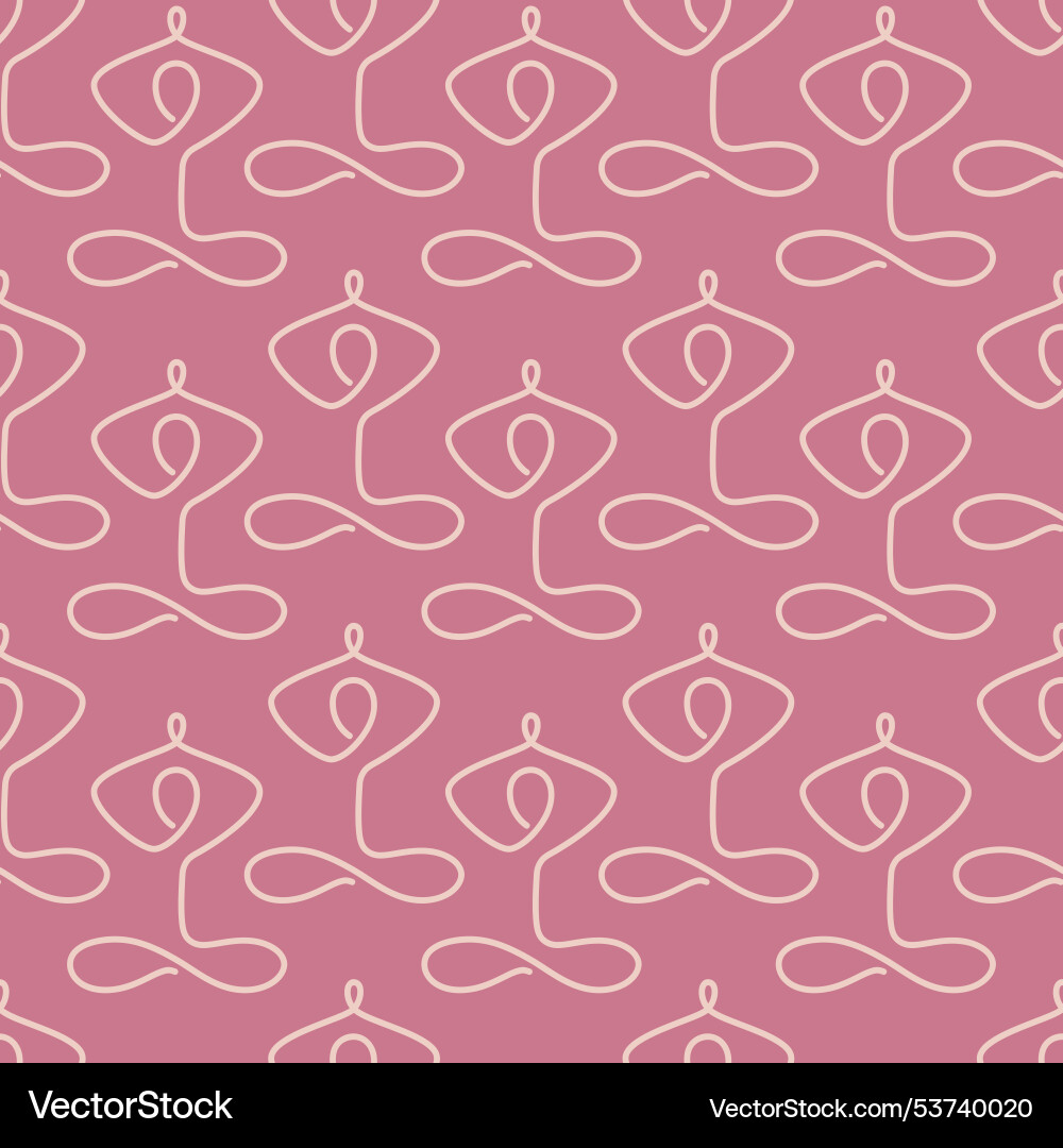 Seamless pattern with yoga meditation Royalty Free Vector