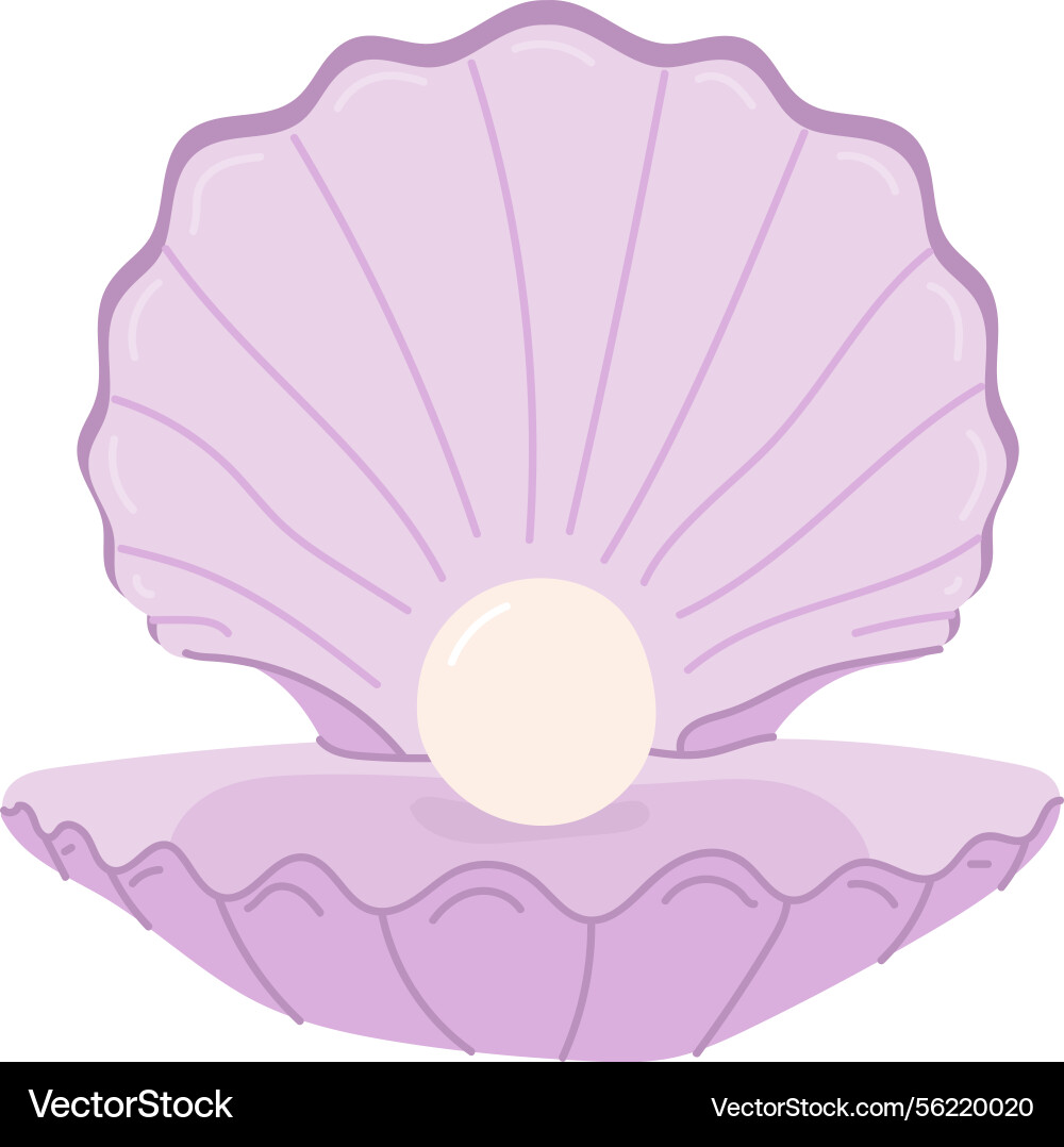Shell with pearl Royalty Free Vector Image - VectorStock