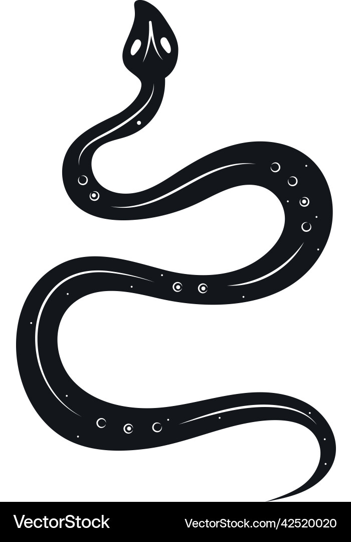 Snake minimalist style tattoo Royalty Free Vector Image