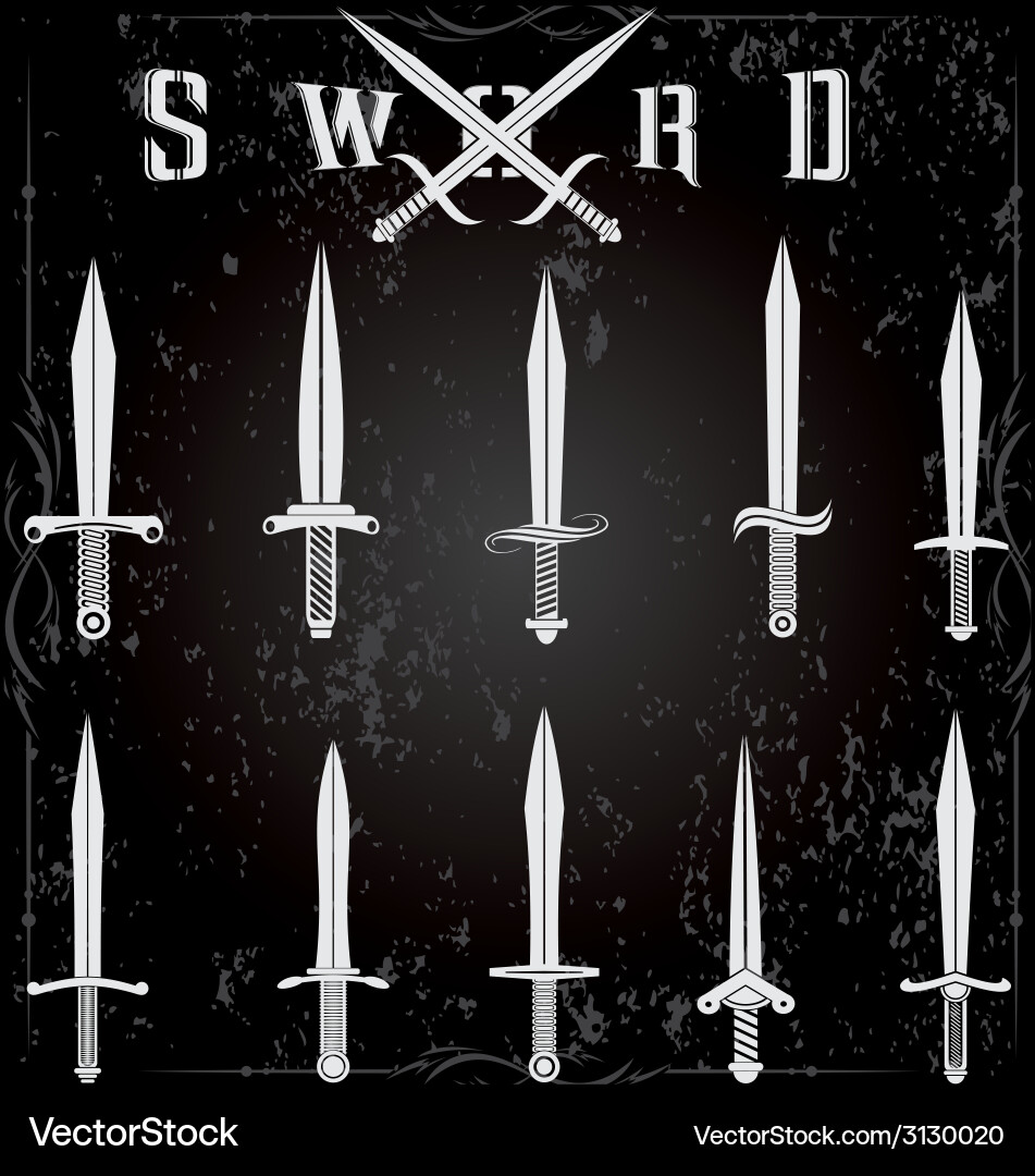 Sword set Royalty Free Vector Image - VectorStock