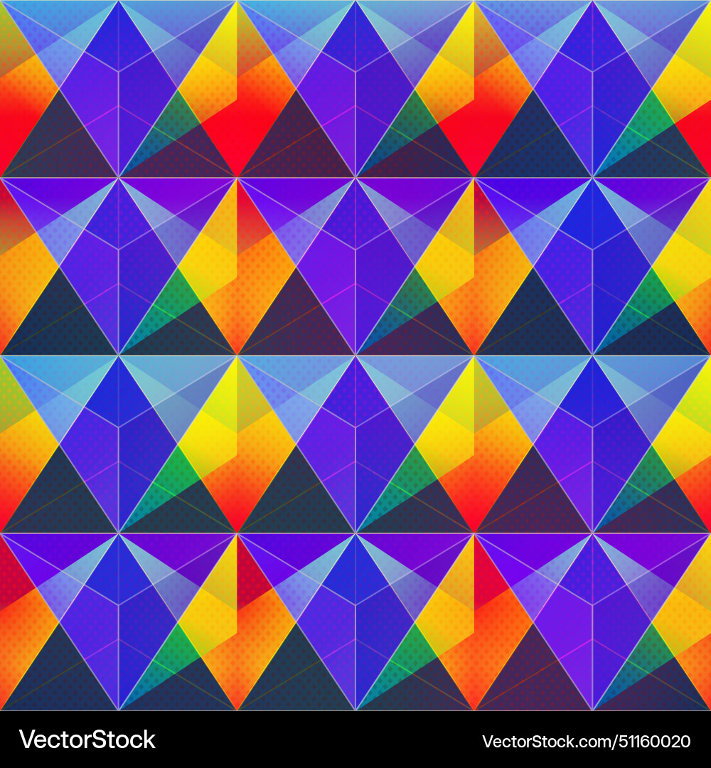 Vintage triangle mosaic seamless pattern Vector Image Vintage triangle mosaic seamless pattern Vector Image