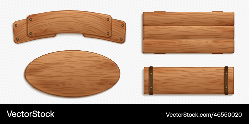 Wood texture sign board realistic banner Vector Image