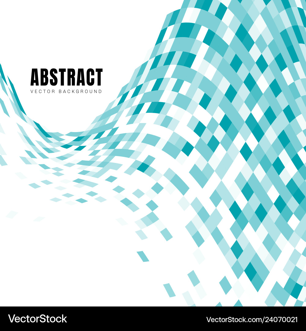Abstract wave blue turquoise squares pattern Vector Image