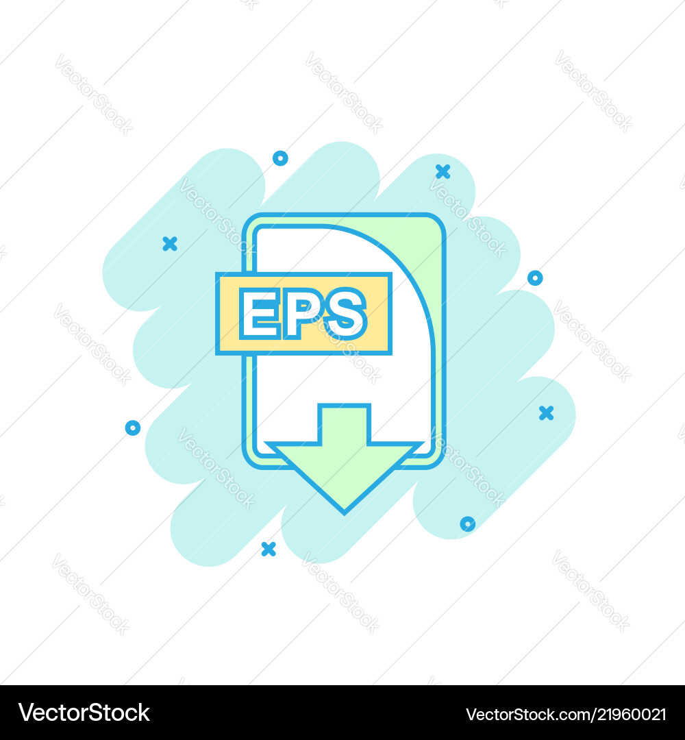 Cartoon colored eps file icon in comic style Vector Image